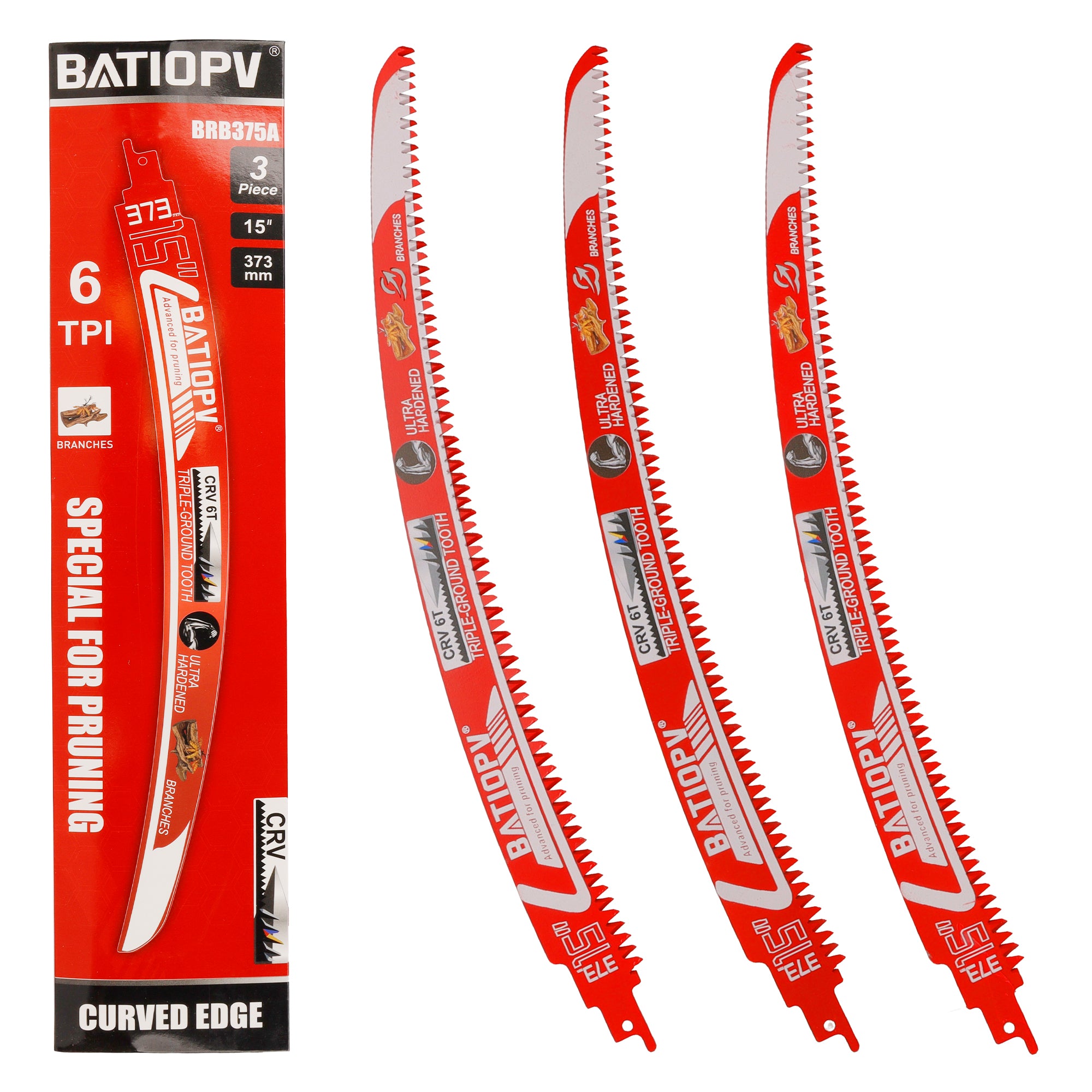 BATIOPV Pruning Reciprocating Saw Blades | CR‑V Steel, 6 TPI, Triple ...